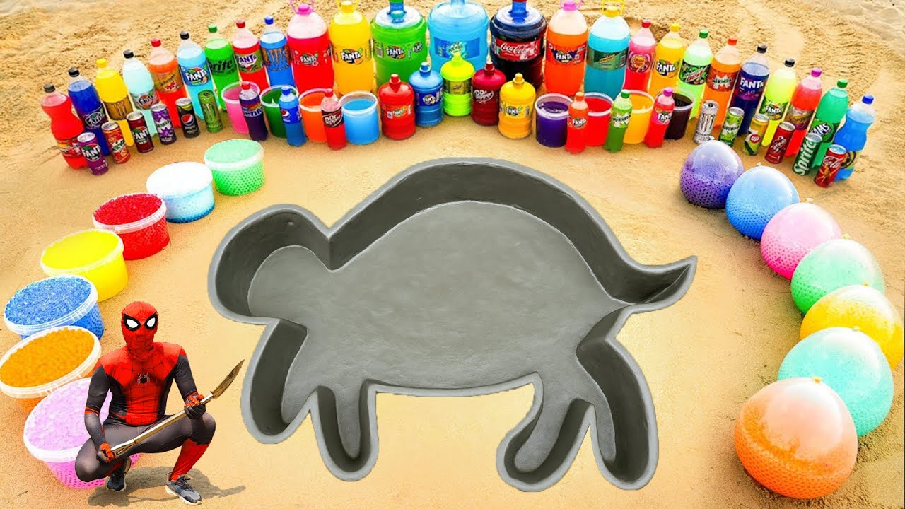 How to Make Turtle with Cement, Giant Coca Cola, Mtn Dew, Fanta and ...