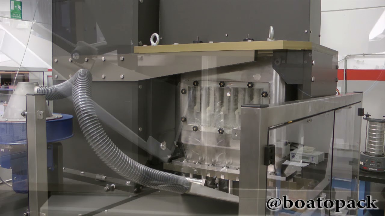 Sachet packaging machine filling fine powder. Boato Pack Tornado Evo ...