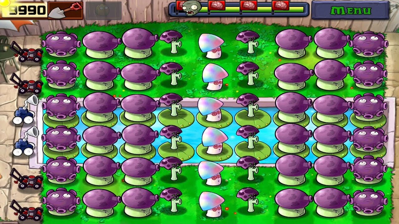 Plants vs Zombies | Shroom's vs All Zombies - YouTube