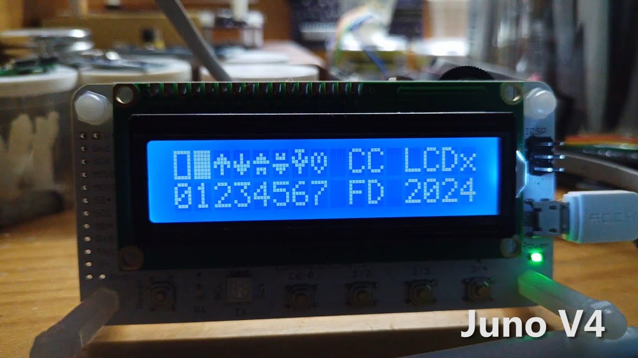Juno V4 - Advanced LCD - 32 custom characters + Binary Decoder 2 - A ...