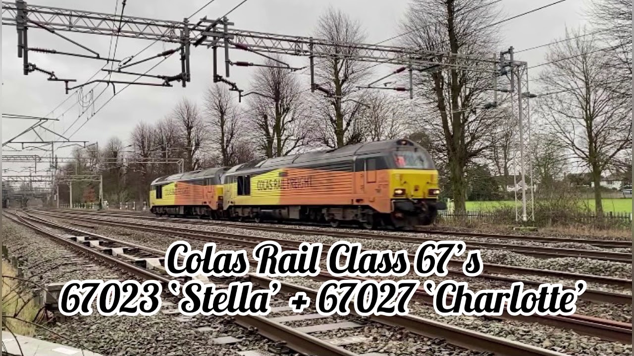 Colas Rail Class 67’s 67023 ‘Stella’ + 67027 ‘Charlotte’ - YouTube