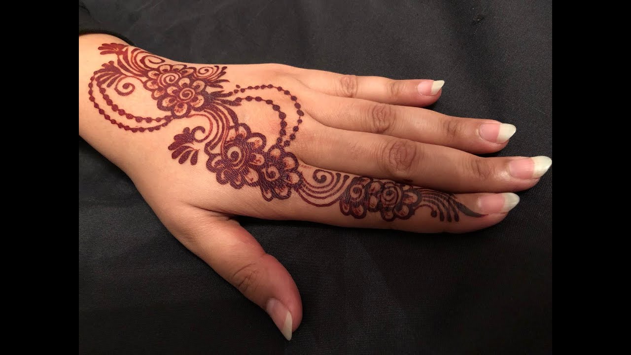 Red Mehendi Design || Lovely Rick Stain With Super Maroon Henna Paste ...