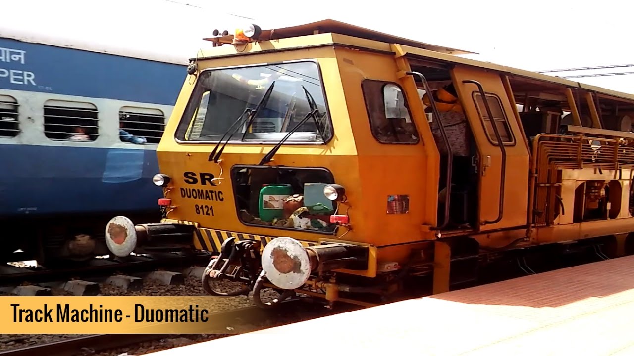Track Machine (Tamping Machine) Duomatic at Ettumanoor Railway Station ...