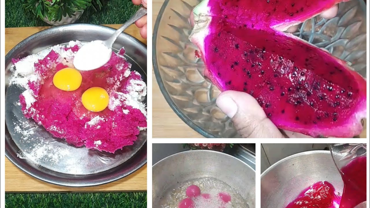 Dragon flavour Misty recipe. প্রথমবার ড্রাগন ফল দিয়ে মিষ্টি বানালাম ...