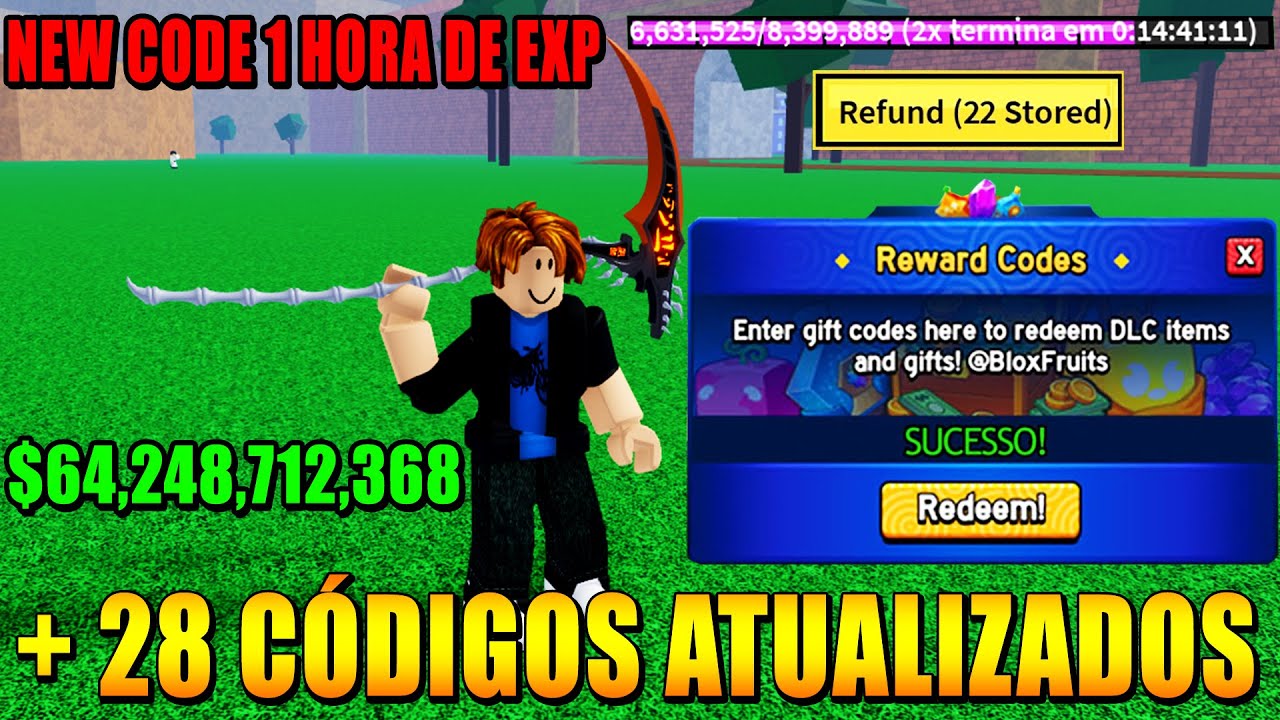 NOVOS CÓDIGOS + 28 CÓDIGOS DE 2X XP BELI E RESET NO BLOX FRUITS 2024 ...
