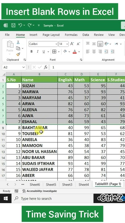 Time Saving Trick to Insert Blank Rows in Excel | How to Insert Multiple Blank Rows at Once in ...