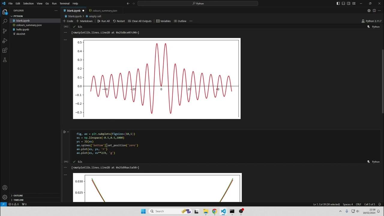 Plotting the Bessel function J2(x) - YouTube