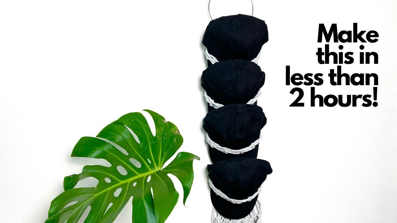 How to Macrame a Baseball Cap Holder in 2 Hours | Time Saving Pattern ...