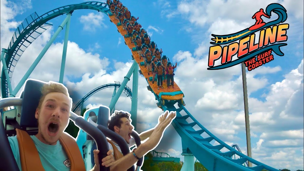 Catching a Wave on SeaWorld Orlando’s Newest Coaster! | Pipeline: The ...