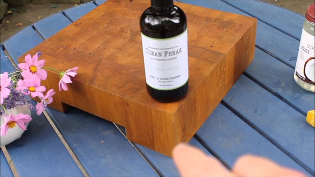 How to naturally restore a butcher's block - YouTube