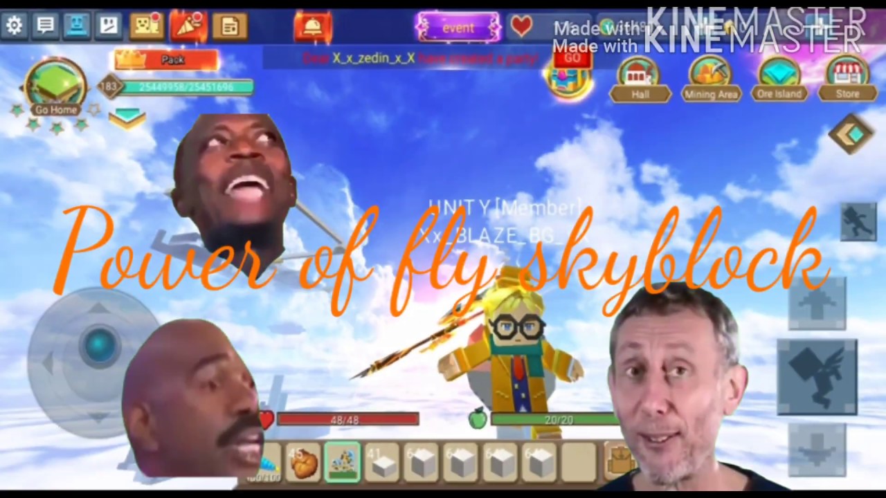 The power of fly ability 😏😀(Blockman go)(skyblock) - YouTube