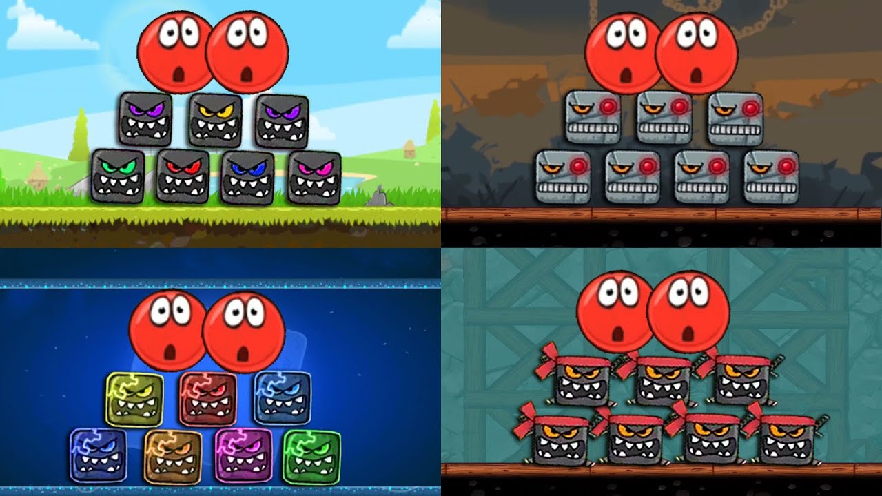 Red Ball 4 - VERSUS GAMEPLAY "All Mini Bosses" Killed by Classic Ball ...