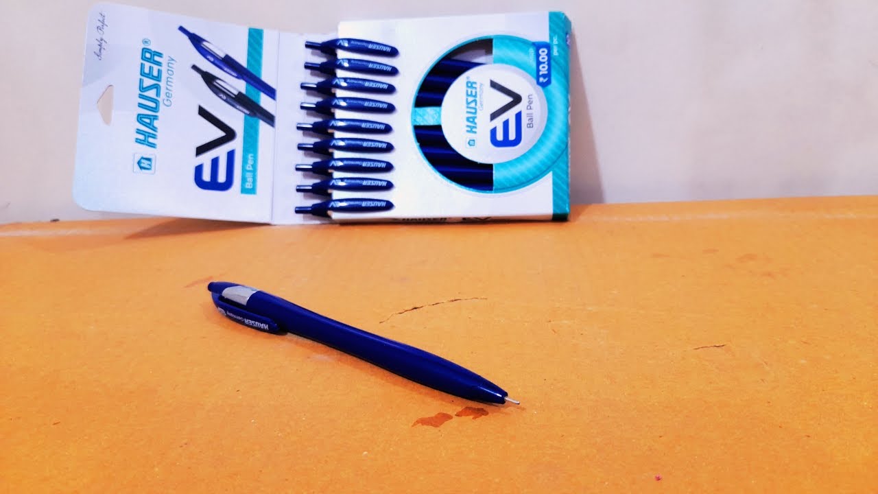 Unboxing and Review of hauser ev click ball pen for students - YouTube