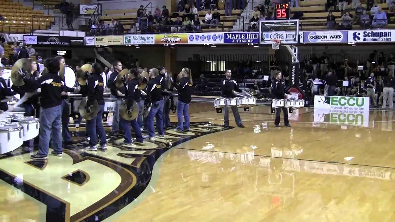 Western Michigan University Drumline @ Halftime of WMU Bronco ...