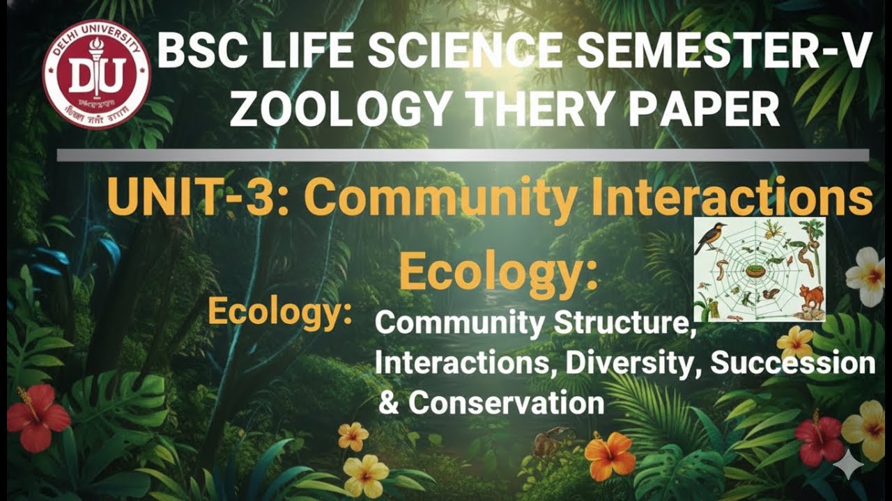 BSc Life Science Sem 5 Zoology | Unit 3: Community Interactions ...