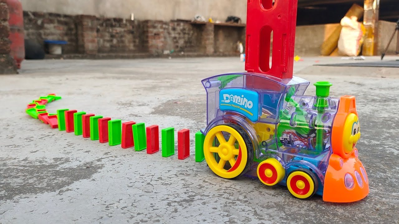 Domino Funny Train toy Unboxing and testing ||Funhouse mini train Set ...