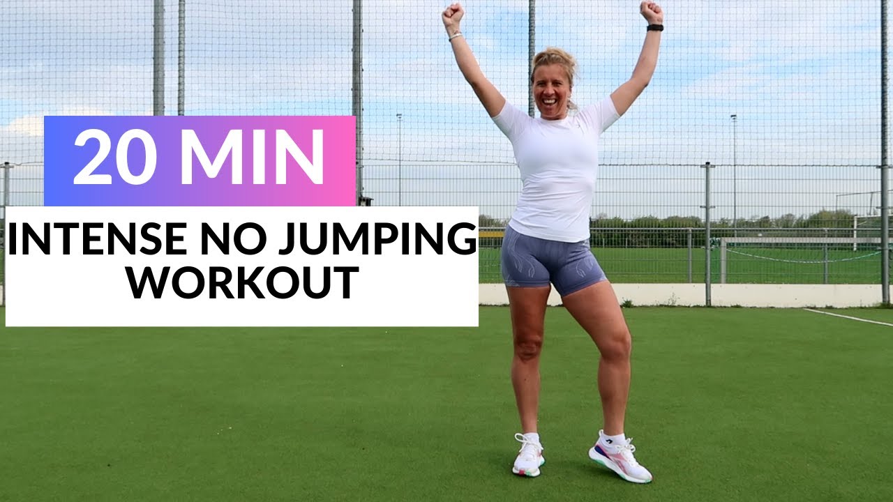 20 MIN INTENSE NO JUMPING Workout For Fat Burn & Cardio (No Equipment ...