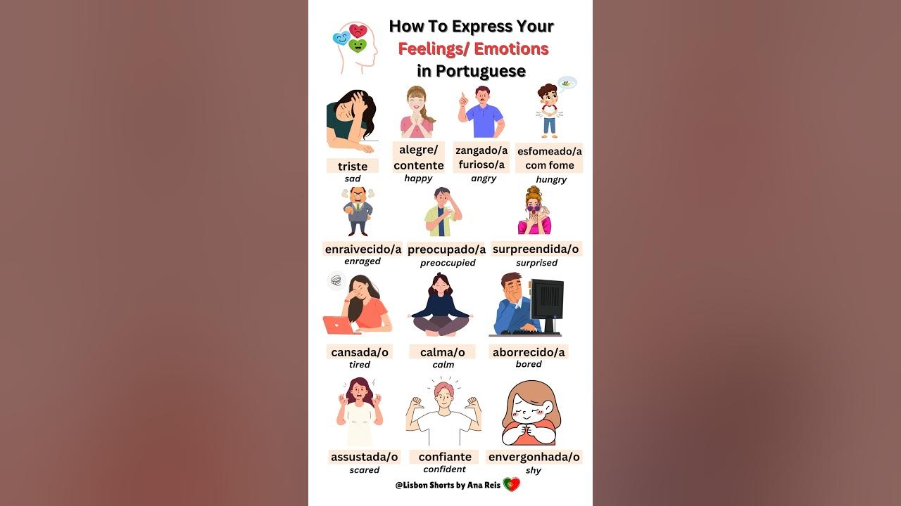 How to Express Your Feelings & Emotions in Portuguese. Vocabulary You ...