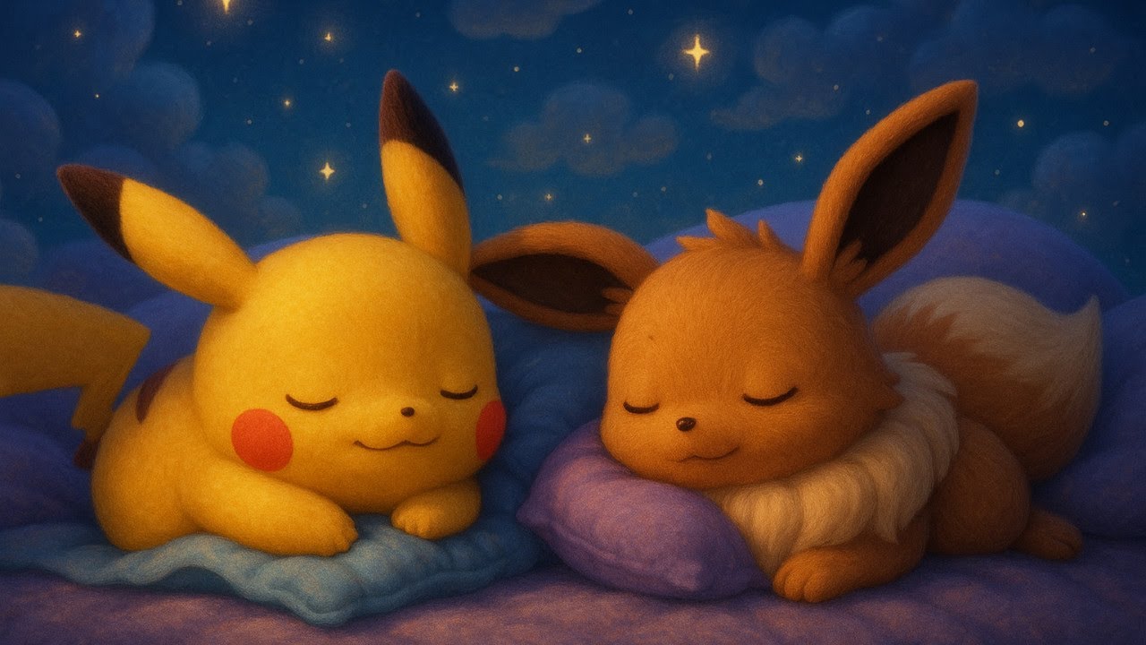 Pikachu & Eevee Sleep Music 🌙 Relaxing Pokémon Lullaby for Kids | Vibe ...