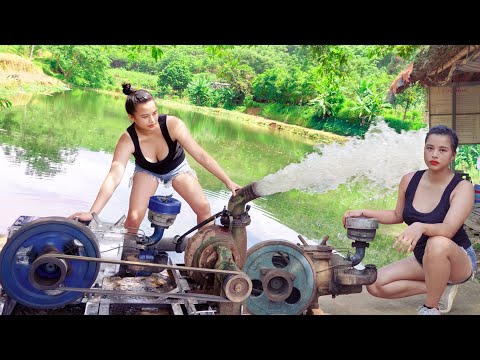 Repair and restore engine, change oil of old leaky water pump for poor farmer l Repair Girl - Nhung