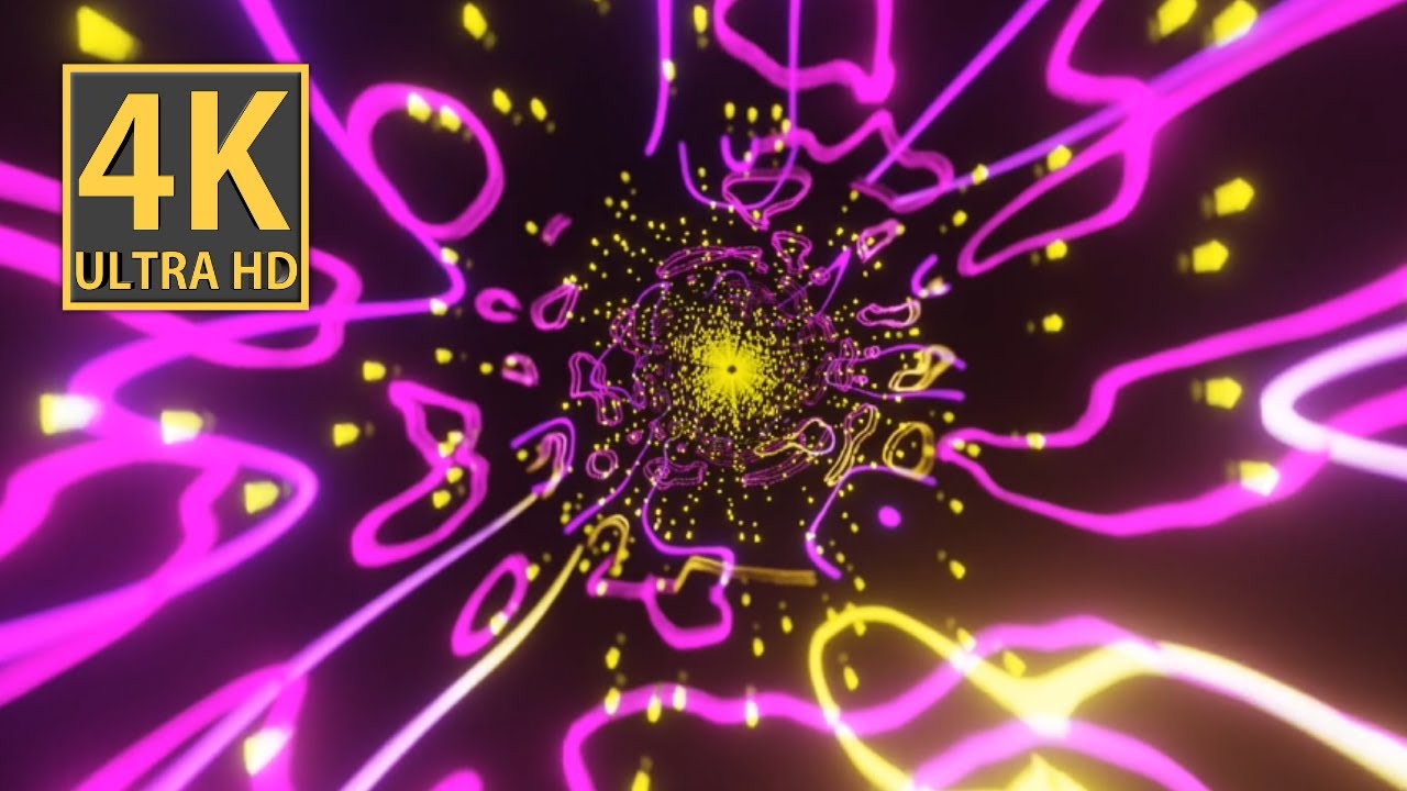 VJ LOOP NEON Bokeh Relaxing Lines Pink Yellow Abstract Background Video ...