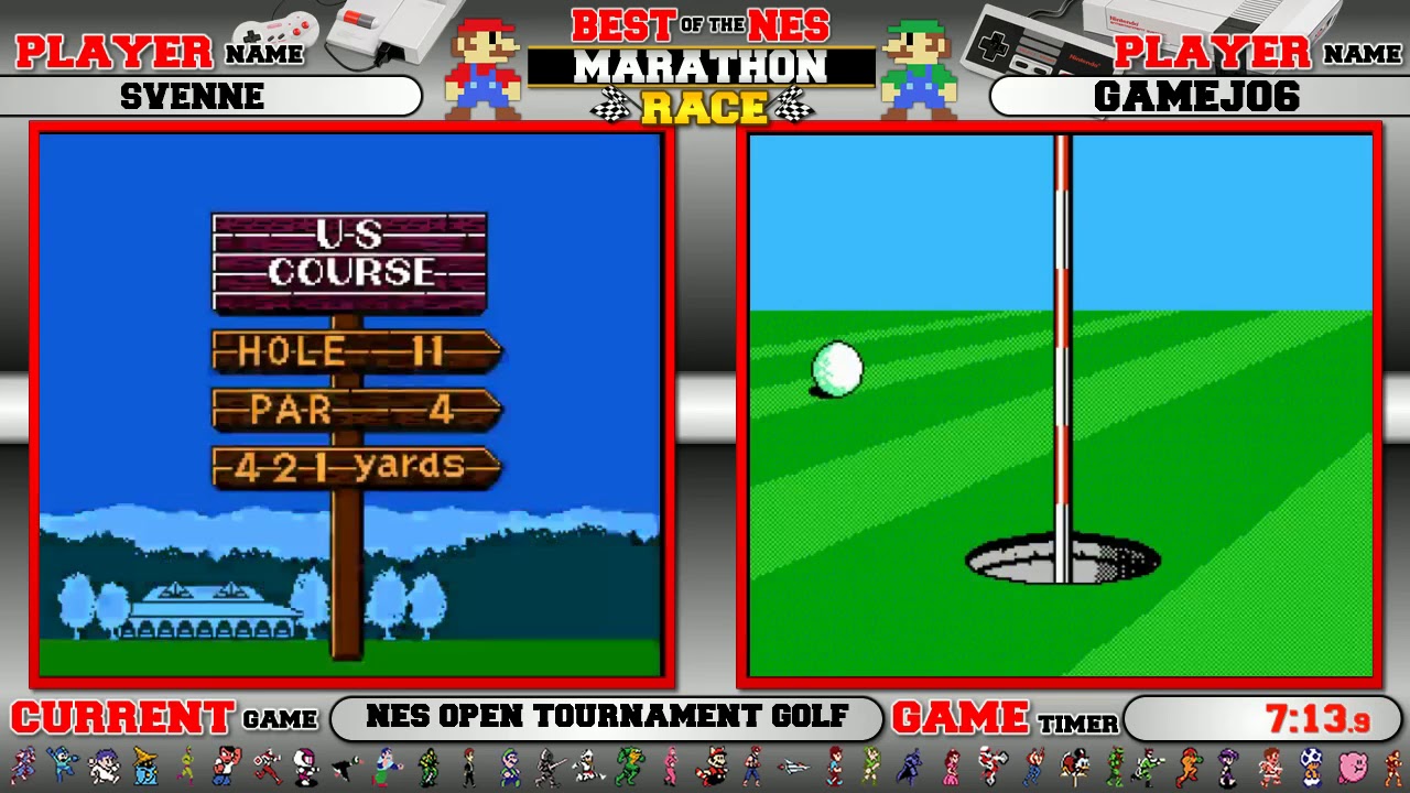 Best Of NES Marathon! NES Open Tournament Golf Race Big Jon vs Svenne ...