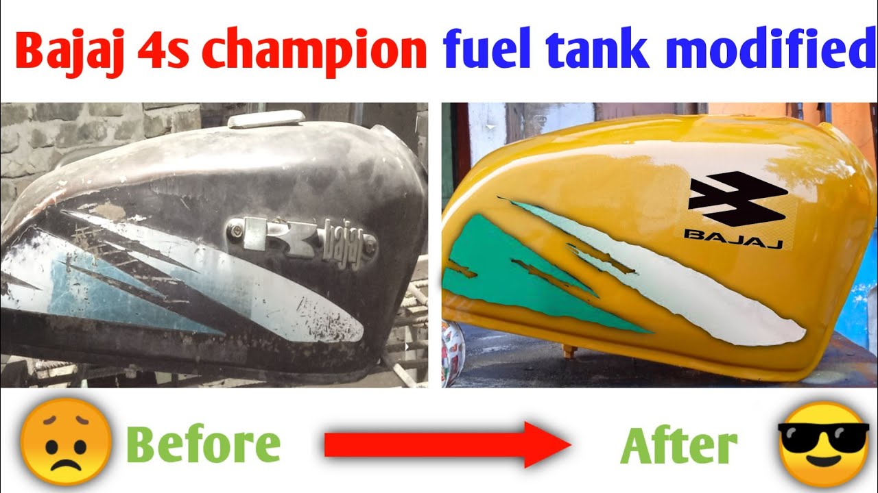 Bajaj Boxer 4s champion fuel tank painting and modify 🔥 - YouTube