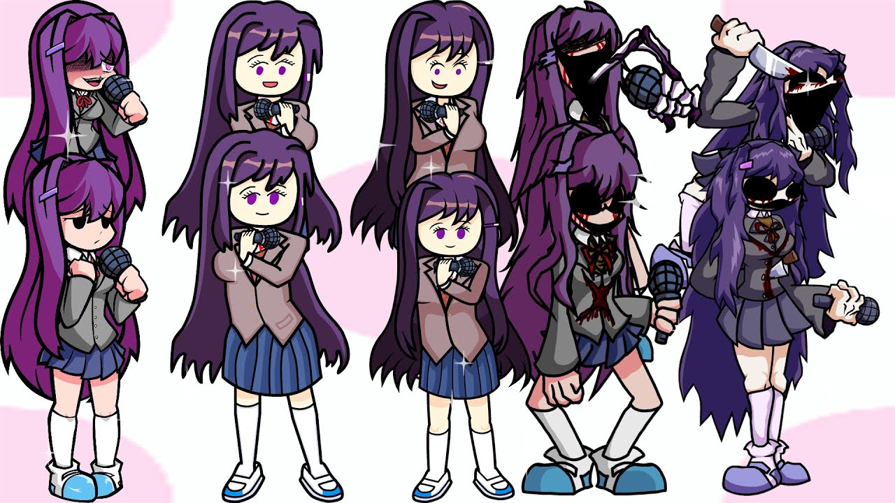 FNF - Playing ALL Yuri Songs - YouTube