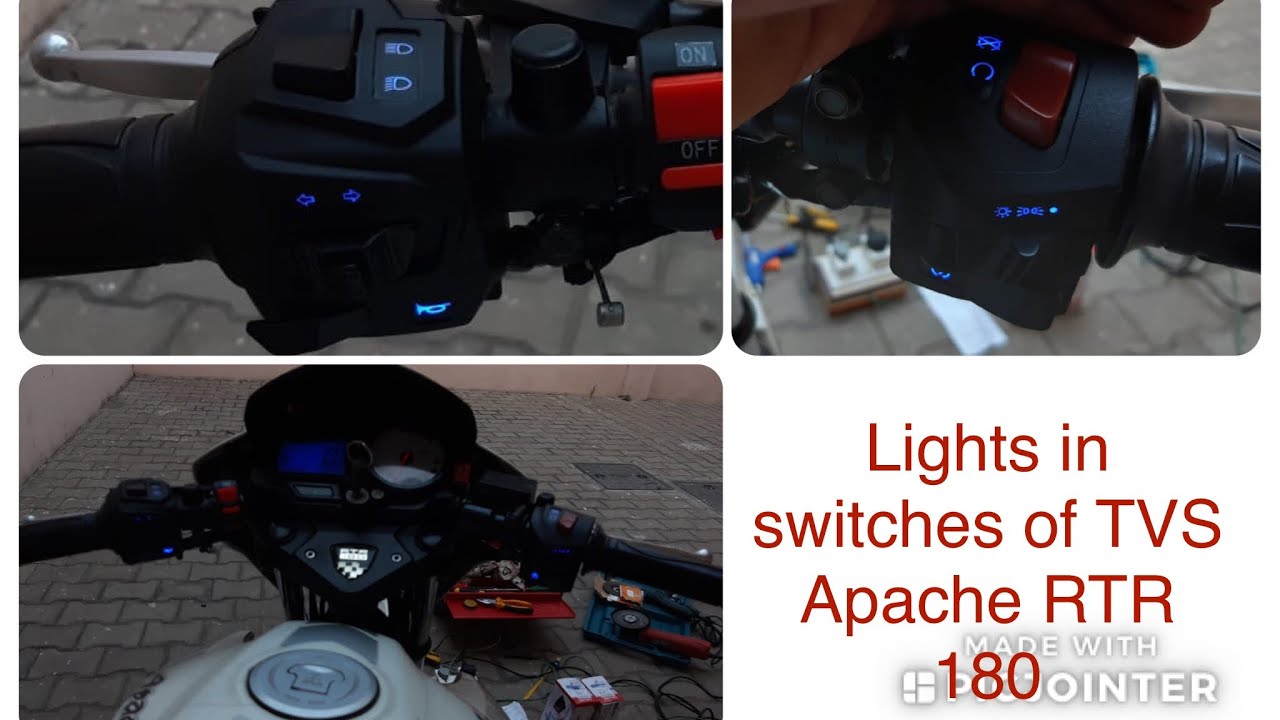 How to install Pulsar 150/180 Switches with Blue Lights💡 on TVS Apache ...