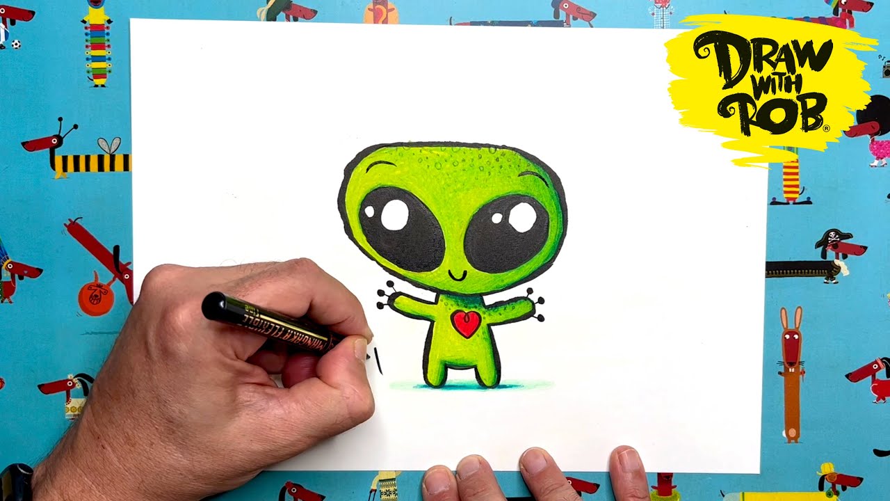 #DrawWithRob 137 Extra terrestrial - YouTube