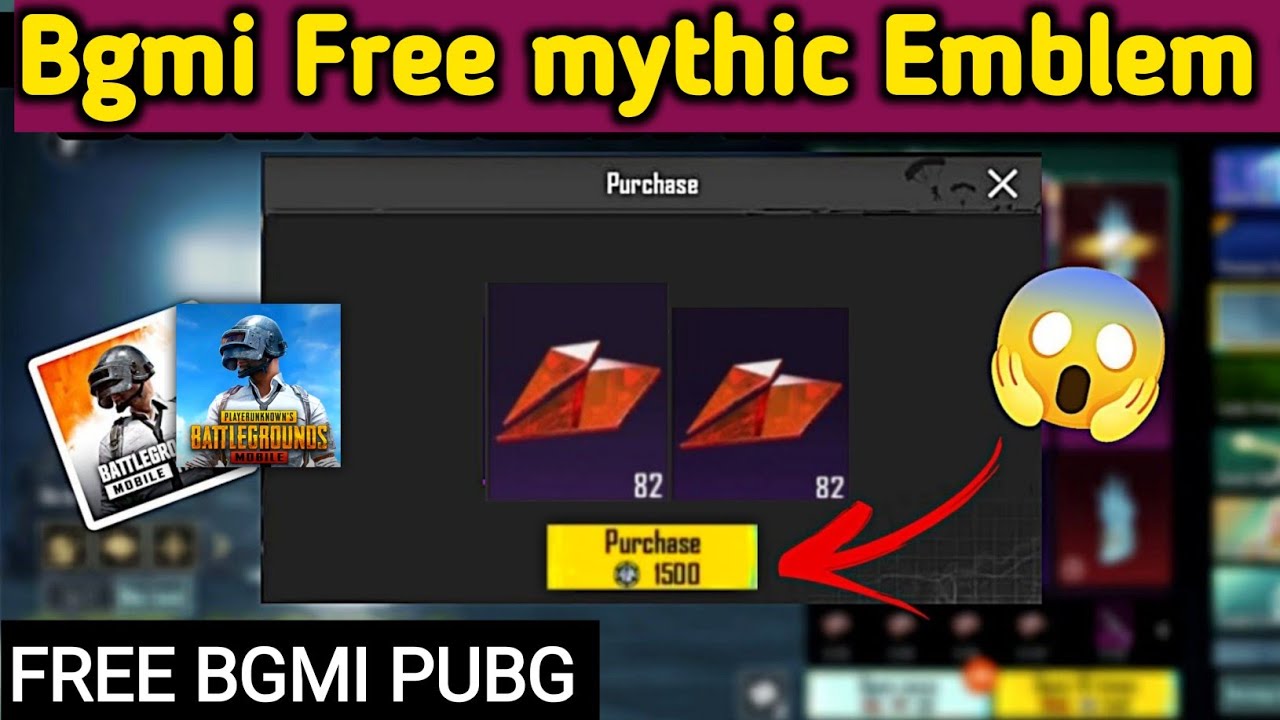 Free mythic Emblem pubg Bgmi ll mythic Emblem Bgmi l How to get free ...