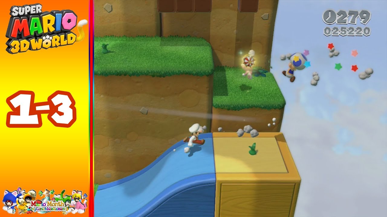 Super Mario 3D World: World 1-3 Mount Beanpole - YouTube