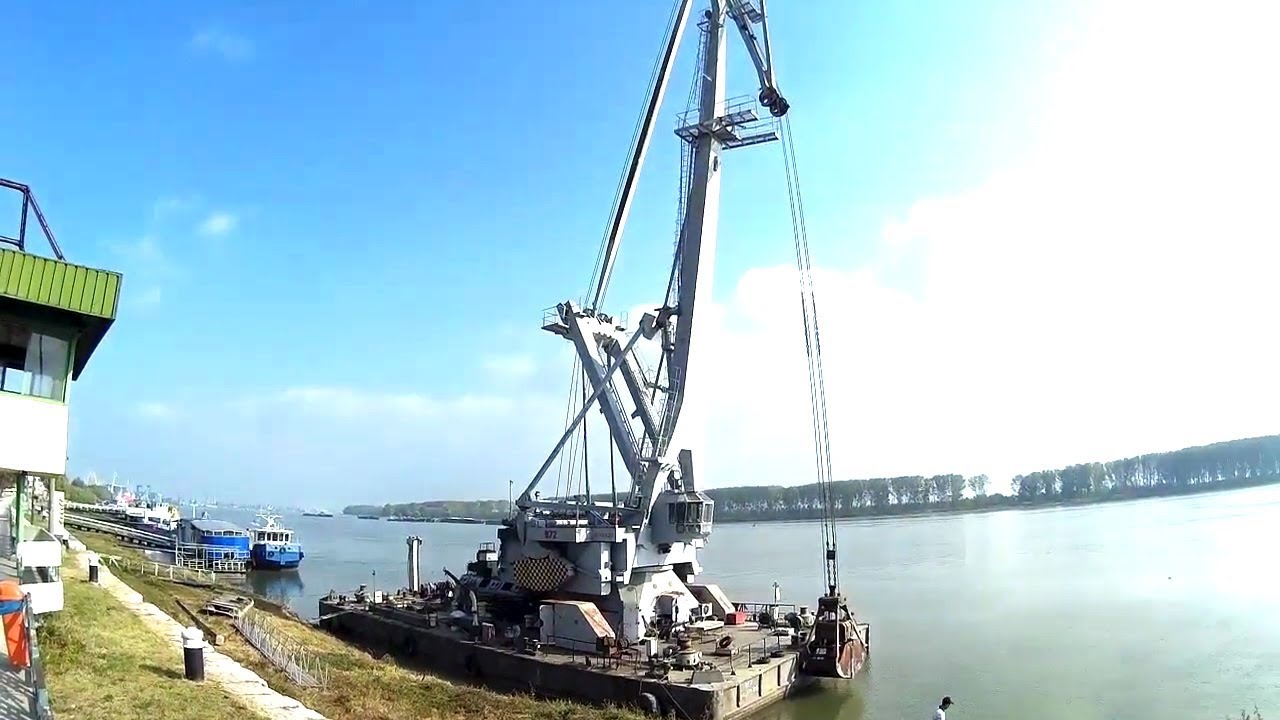 Huge Old Naval Floating Crane - YouTube