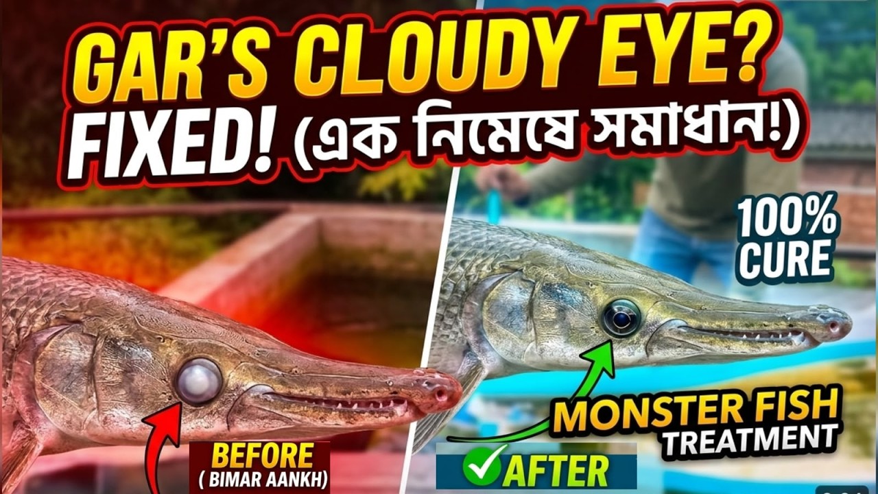 White Eyes Problem || Alligator Gar || Water change || Newlight ...