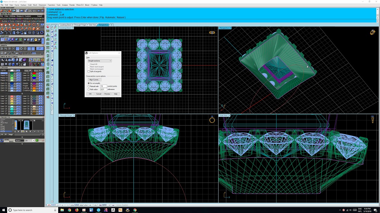 How to make 3D gemvision jewelry design matrix 8 - YouTube
