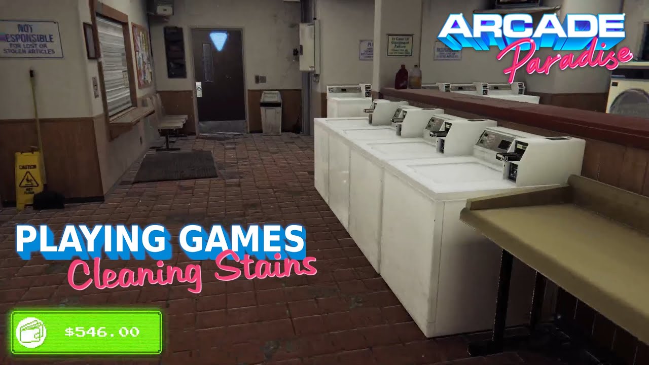 ARCADE PARADISE EP 01 - Playing Games, Cleaning Stains - YouTube