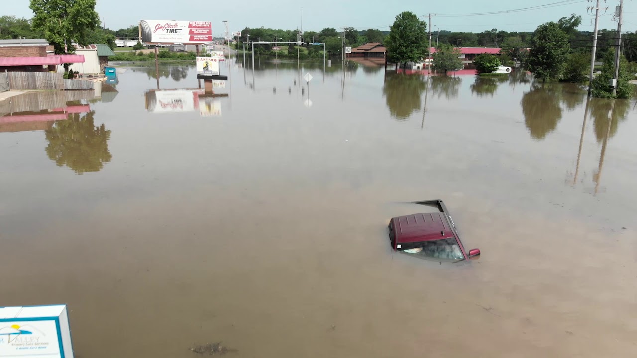 Aerial Footage of Historic Flooding in Fort Smith, Arkansas - YouTube