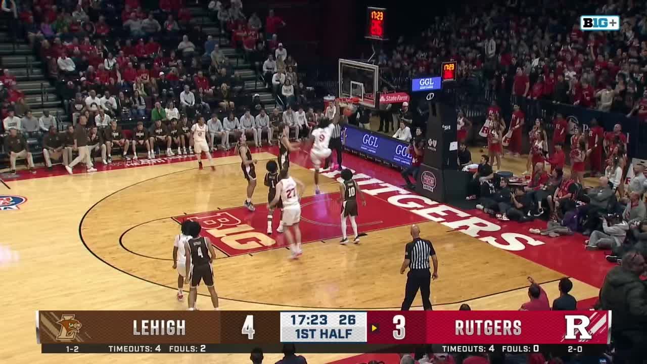 Dylan Grant DUNKS on Lehigh | Rutgers Men's Basketball - YouTube