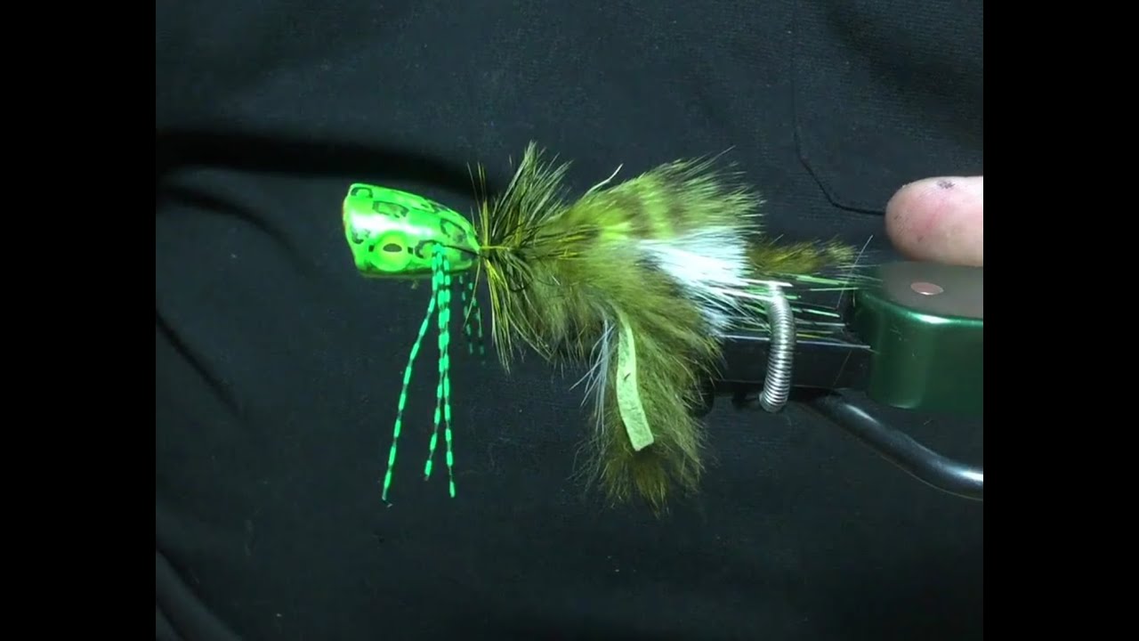 Fly Tying - Bass Popper, Krueger's Lipstick Lucy - YouTube
