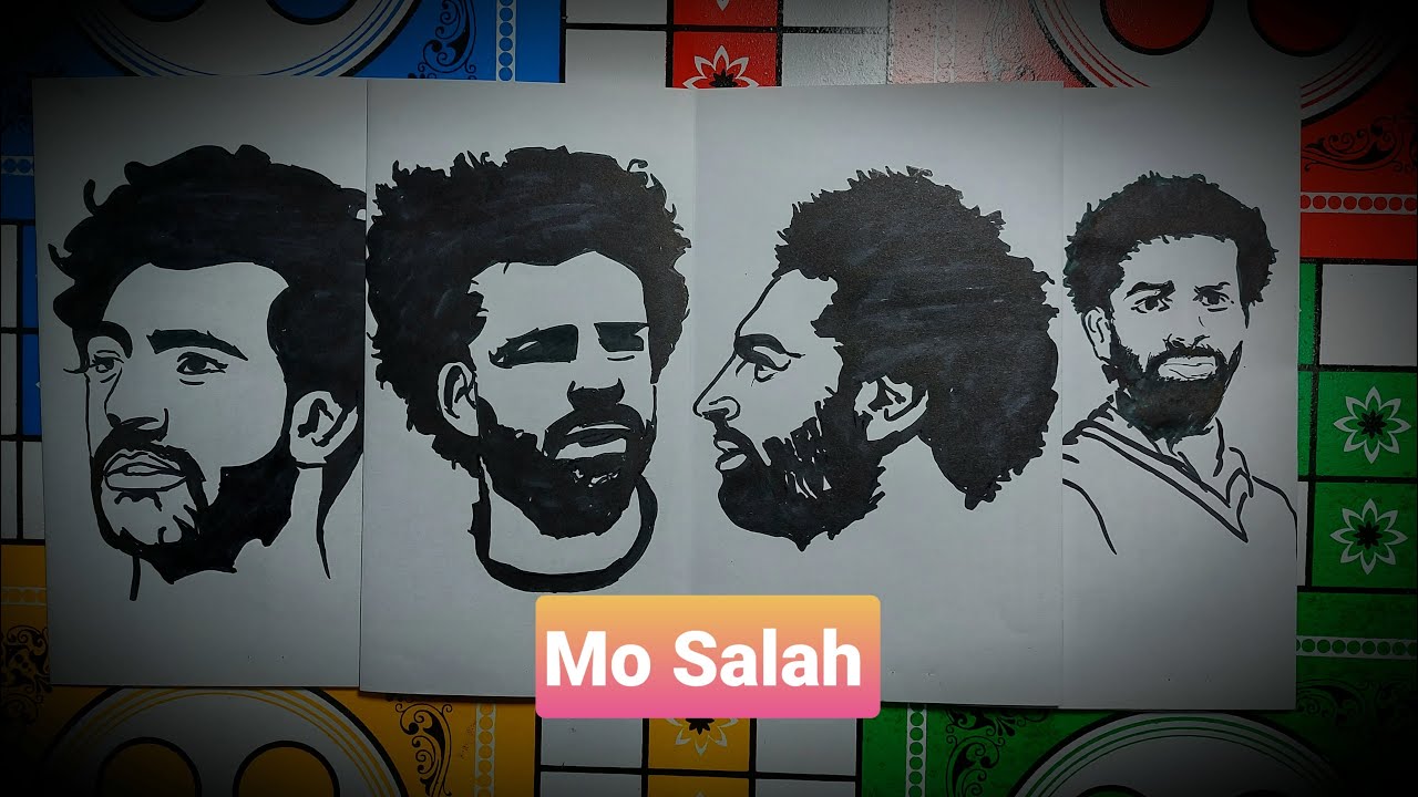 How to draw Mohamed Salah (part_1)| very easy | Draw with a pen| Baba ...