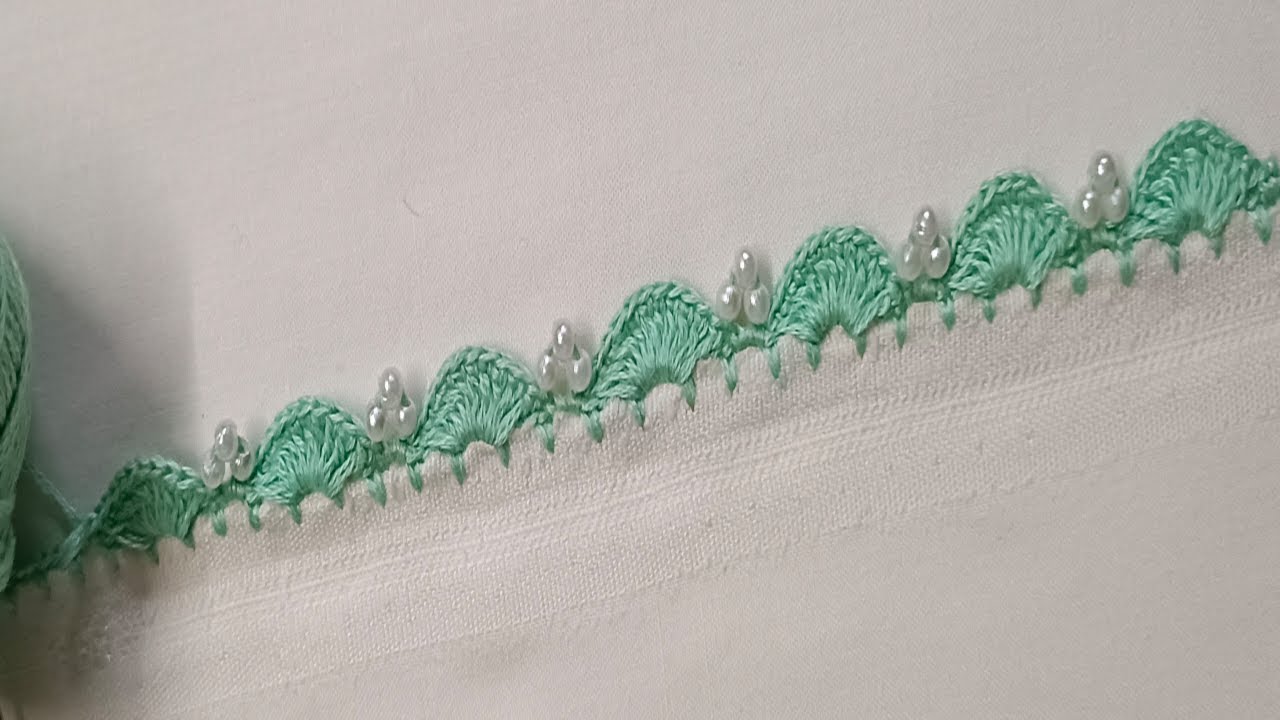 Easy dupatta neck and sleeves crochet lace design/ asani se banaye gale ...