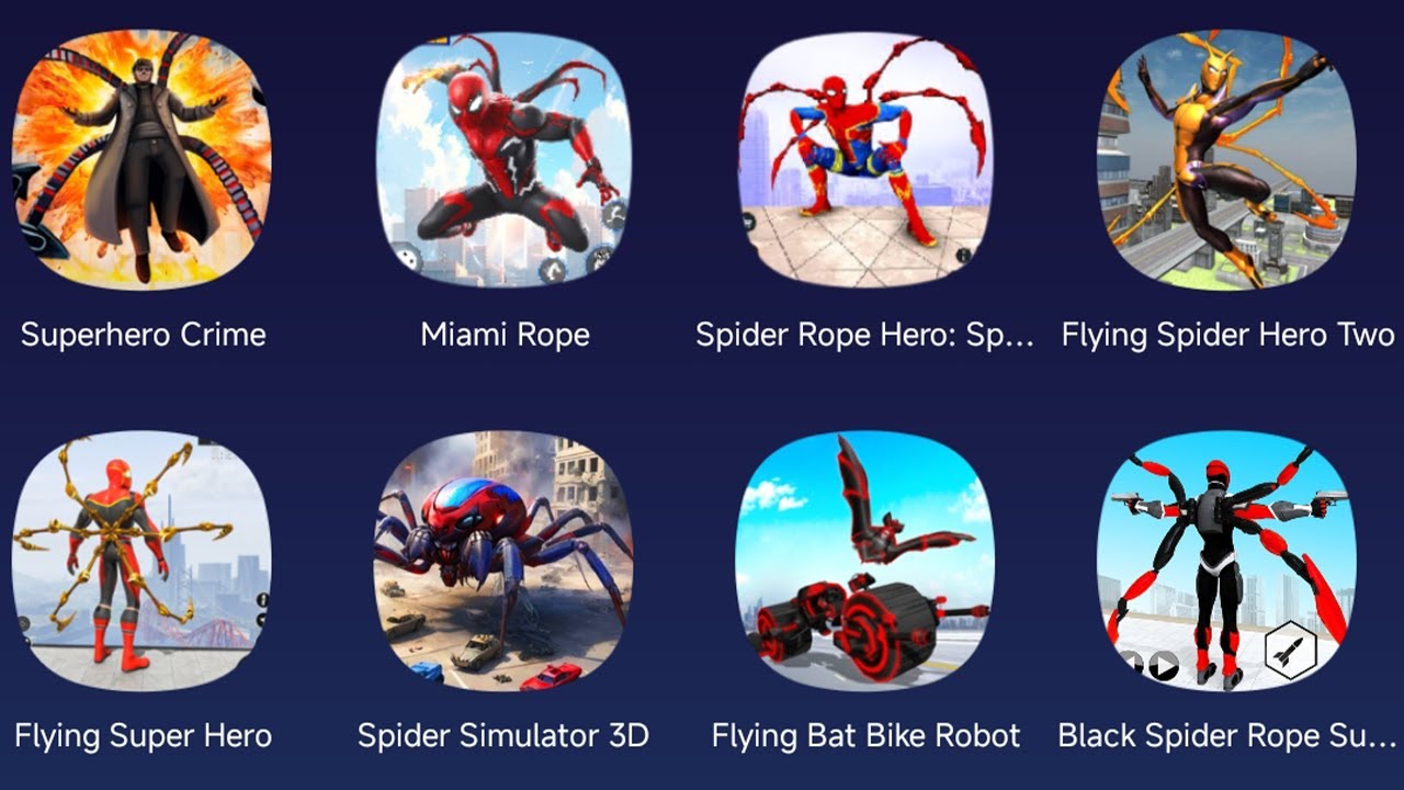 Superhero Crime,Miami Rope,Flying Super Hero,Flying Bat Bike Robot ...