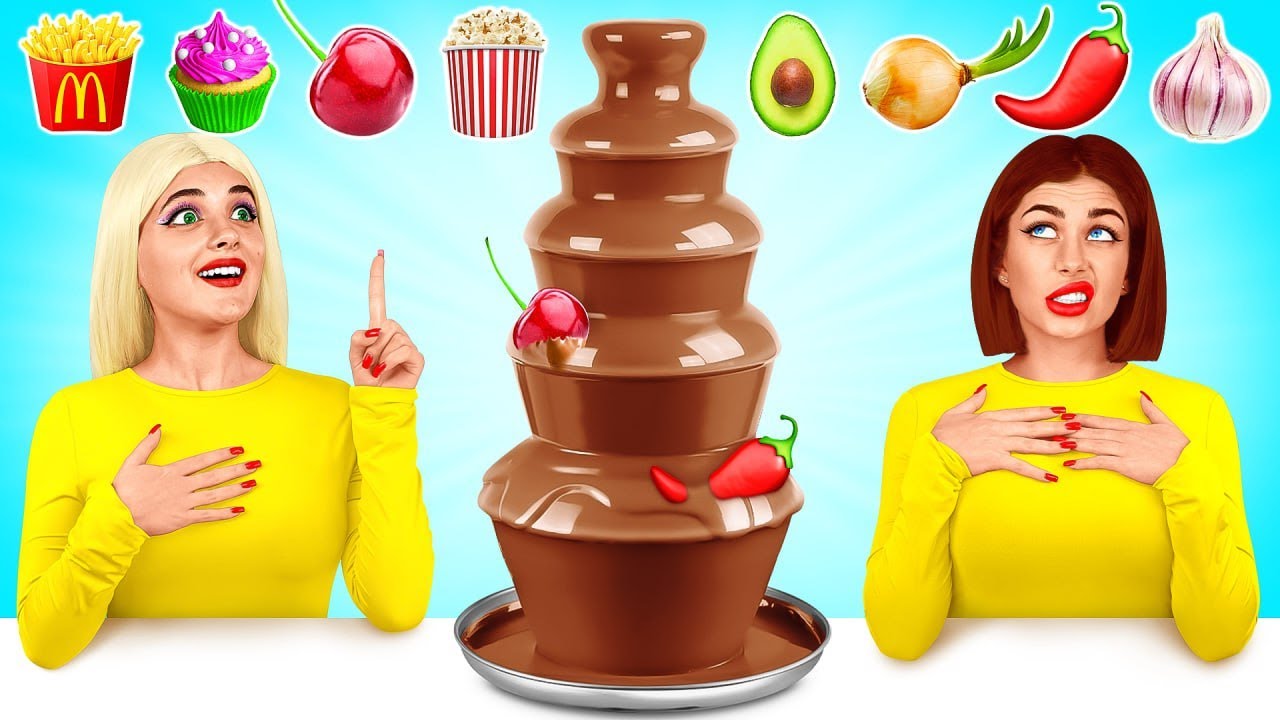 Rich Girl vs Broke Girl Chocolate Fondue Challenge | Best Kitchen Hack by RATATA COOL - YouTube