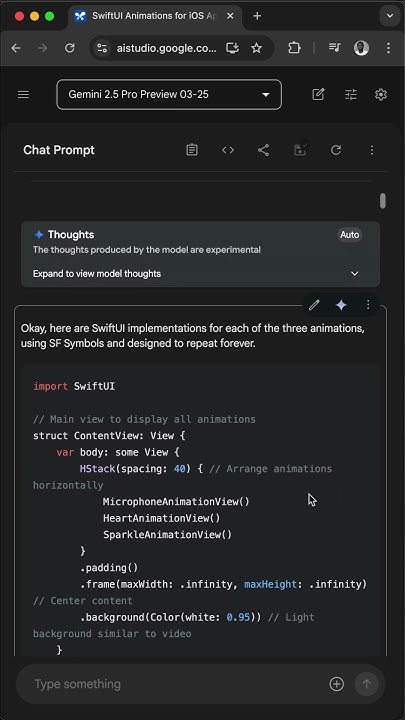 Gemini 2.5 Pro + OpenAI o3: Build Beautiful SwiftUI Animations #ai #coding #gemini - YouTube
