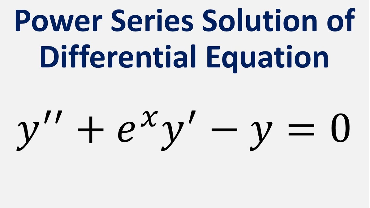 Power Series Solution Of Differential Equation Using Non Polynomials Y
