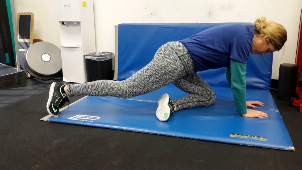 Prone Figure-4 Stretch - YouTube