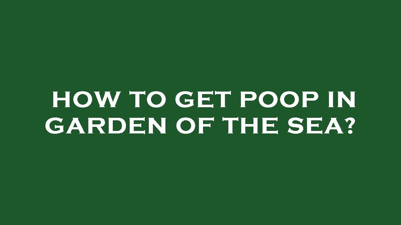 How to get poop in garden of the sea? - YouTube