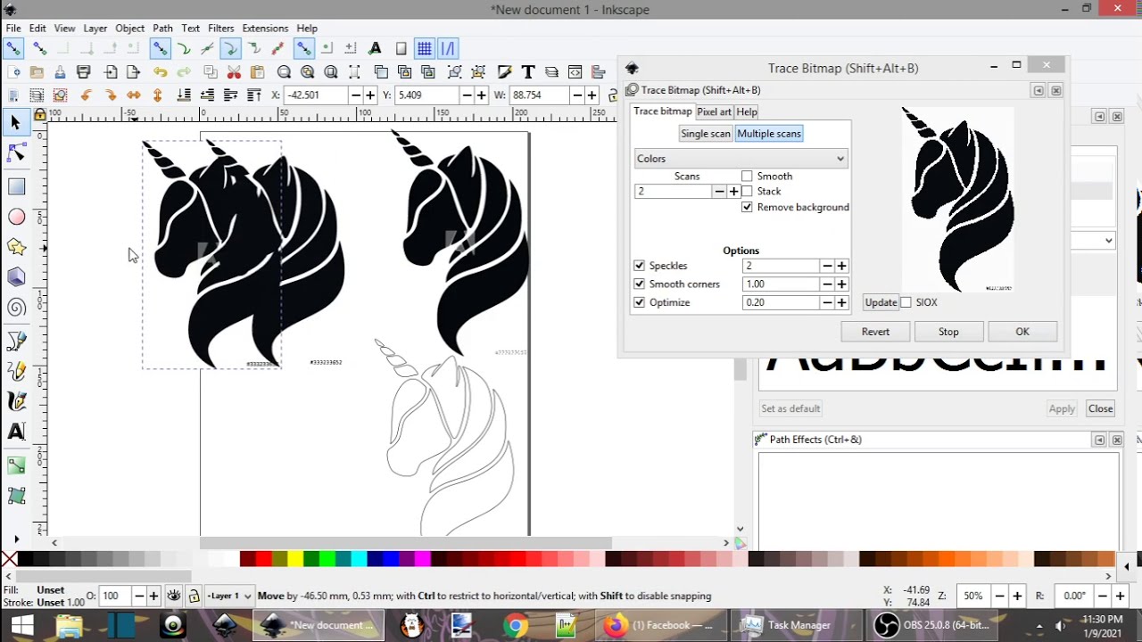 Bare Bones Trace Bitmap Silhouettes - YouTube