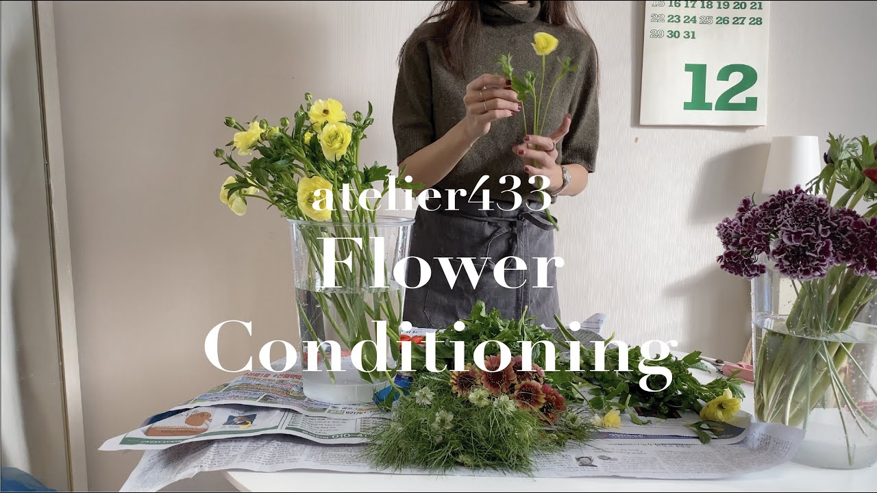 Flower Conditioning 플라워 컨디셔닝 셀프 꽃꽂이 - YouTube