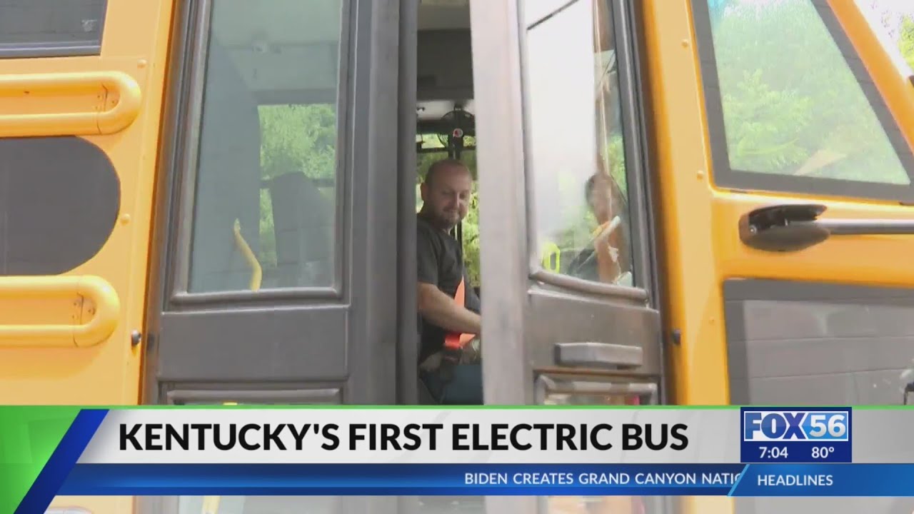 Wolfe County schools drive Kentucky's first electric bus - YouTube